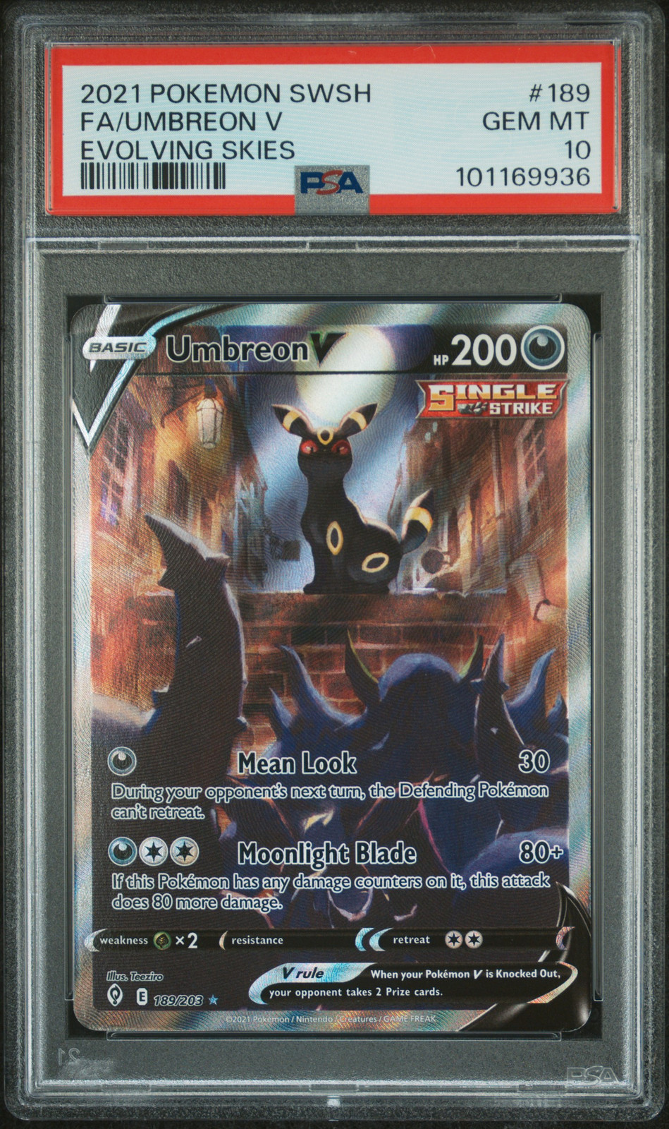 Umbreon V 2021 Sword & Shield: Evolving Skies #189/203 Holo (Alternate ...