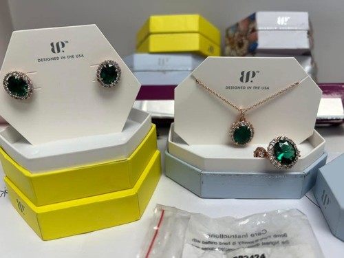 Ring Bomb Party Lab Created Emerald On Rose Gold Plating 2424 Set | eBay