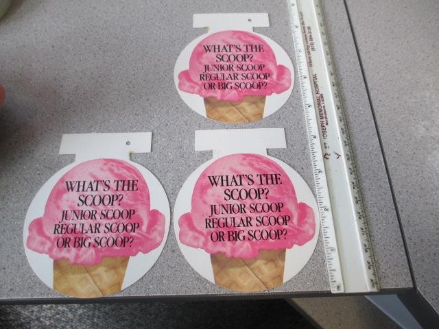 Baskin Robbins ice cream 1980s employee badge pin WHAT'S SCOOP cone (1 ...