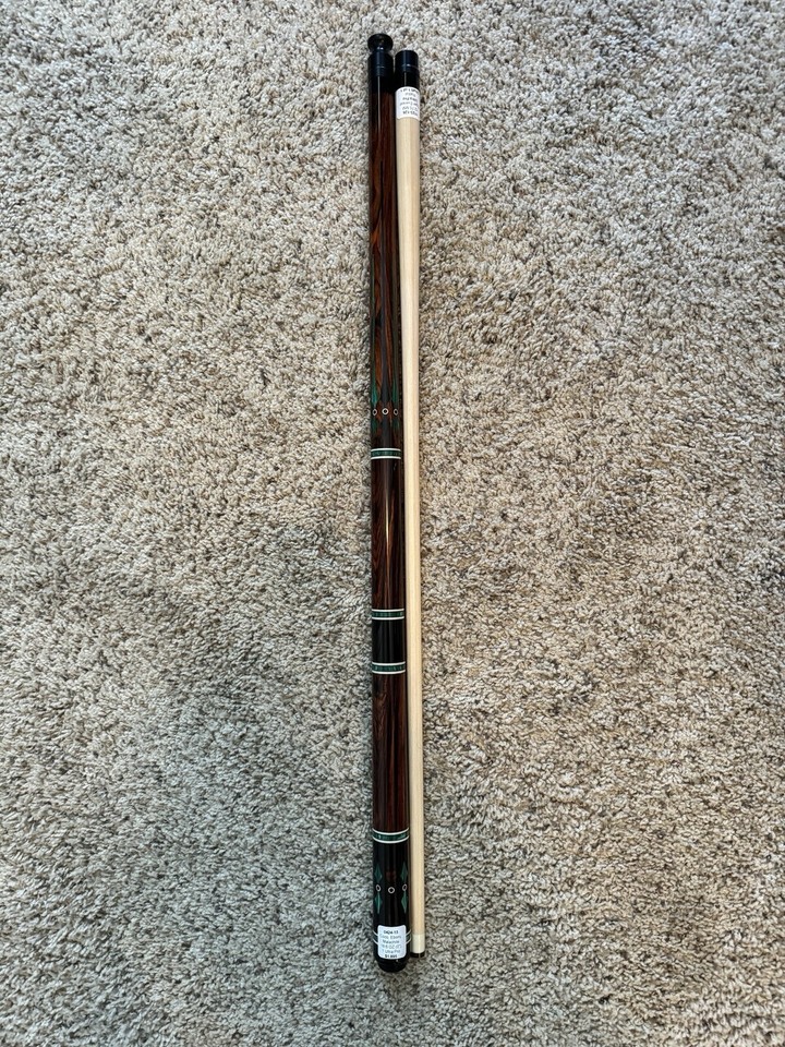 JACOBY CUSTOM CUE ULTRA PRO 12.75MM 29" COCO-EBONY-MALACHITE WRAPLESS ...