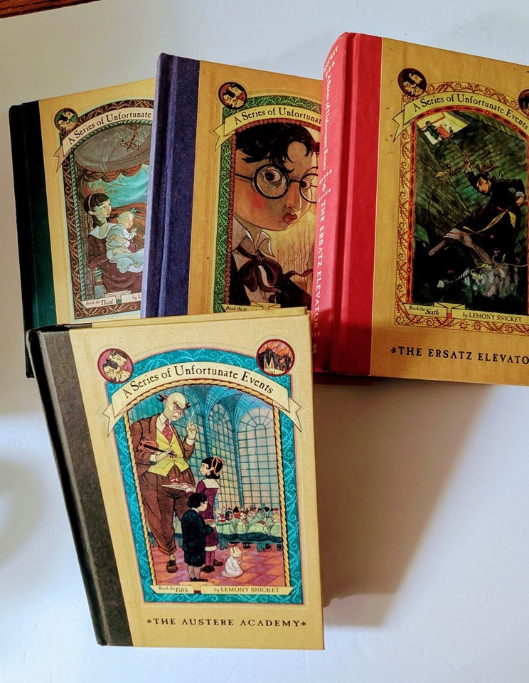 Lot of 4 "A Series of Unfortunate Events" by Lemony Snicket" HC Books 3 ...