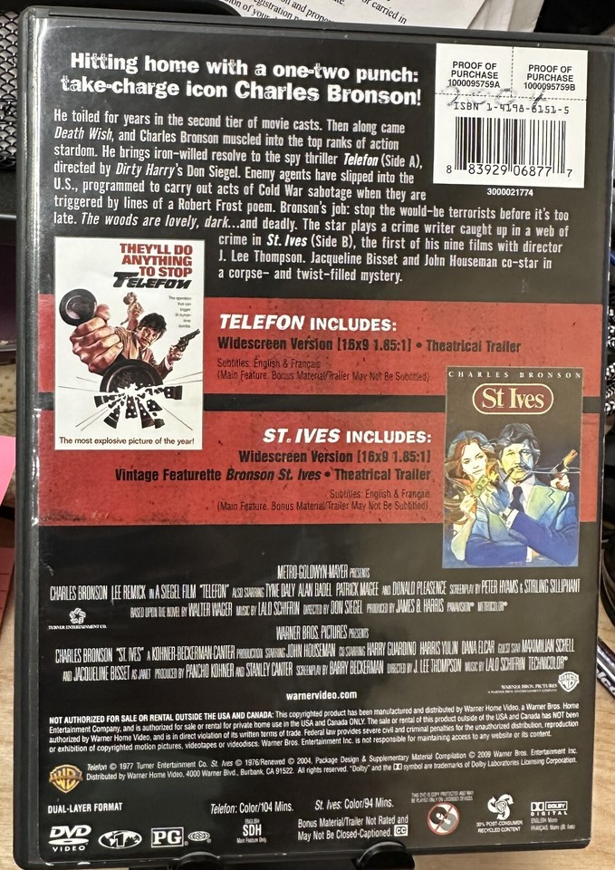Telefon/St. Ives (DVD, 2009) Charles Bronson Collection 883929068777| eBay