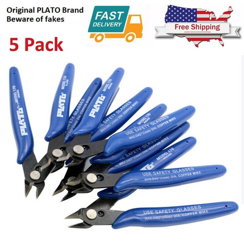 5PCS Pack Plato Model 170 5" Small Wire Nipper Flush Diagonal Side ...