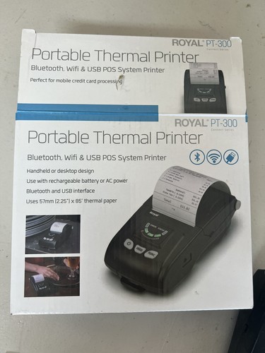 ROYAL PT - 300 PORTABLE THERMAL PRINTER BLUETOOTH,WIFI & USB SYSTEM ...