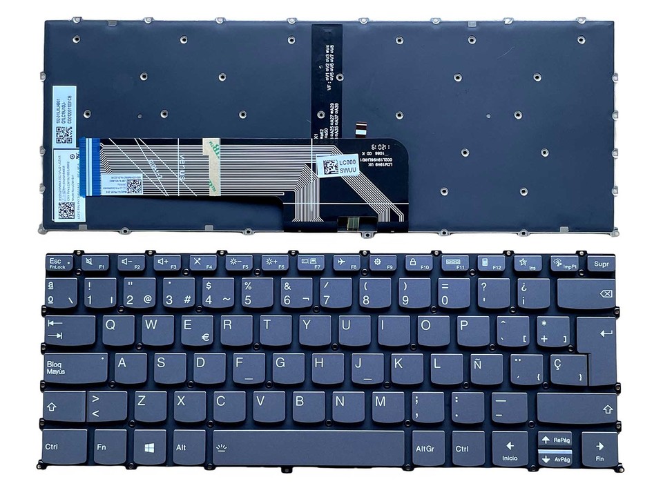 Backlit Spanish Keyboard for Lenovo V14 G4 AMN, V14 G4 IAN, V14 G4 IRU ...
