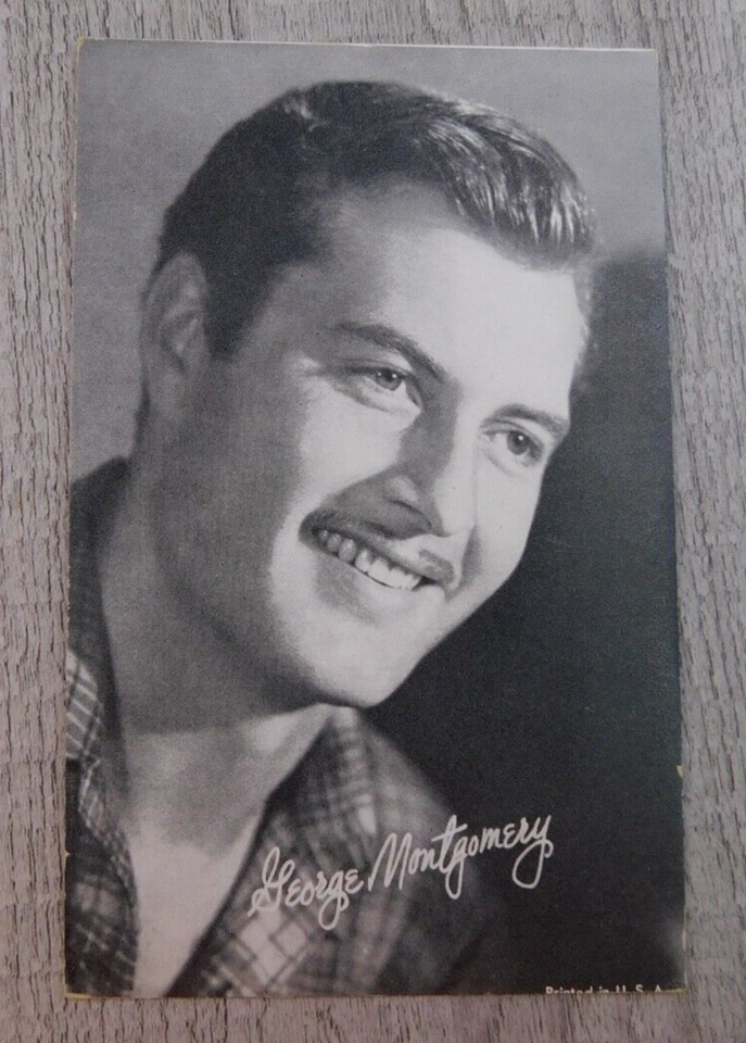 George Montgomery Actor Vintage Arcade Card Press Photograph 3 3/8"x 5 ...