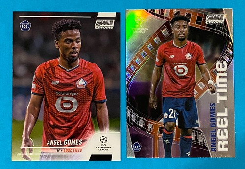 Angel Gomes Stadium Club Chrome RC Rookie 2 card lot- Reel Time RT-AG ...