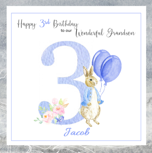 Personalised Handmade Peter Rabbit Age Birthday Card.1st, 2nd, 3rd, 4th ...