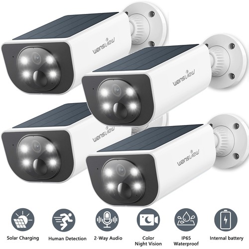 Wansview 3MP Video Solar Security Camera Outdoor Color Night Vision 2 ...