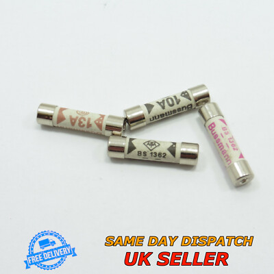 BS1362 Bussmann Fuse 3A-13A Amparage 6.4mm x 25.5mm Appliance Plugtop ...
