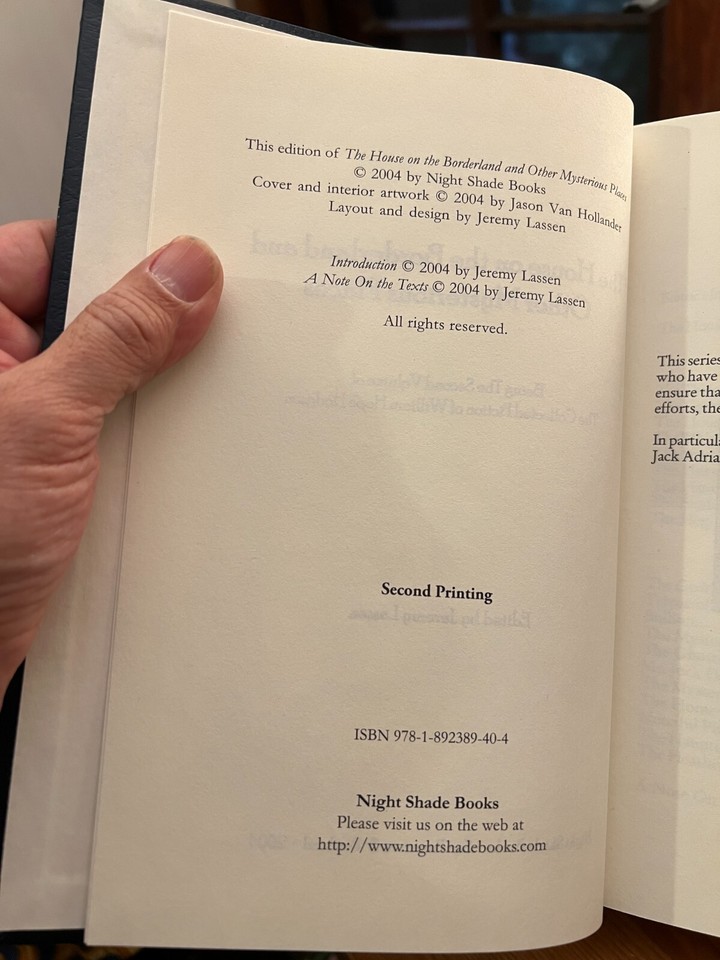 The House On The Borderland William Hope Hodgson Night Shade Books HC ...