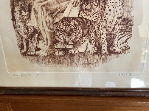 Herbert Lewis Fink Signed Etching Lady Of The Animals AP Original Print ...