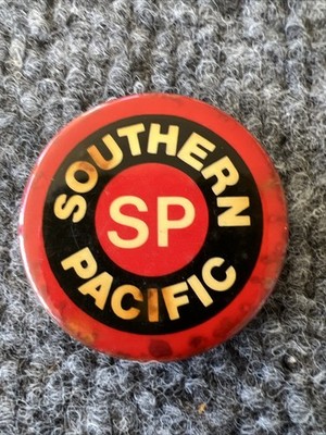 Railroad VTG Pinback Button Southern Pacific 1.5” “SP” Red Black RR ...