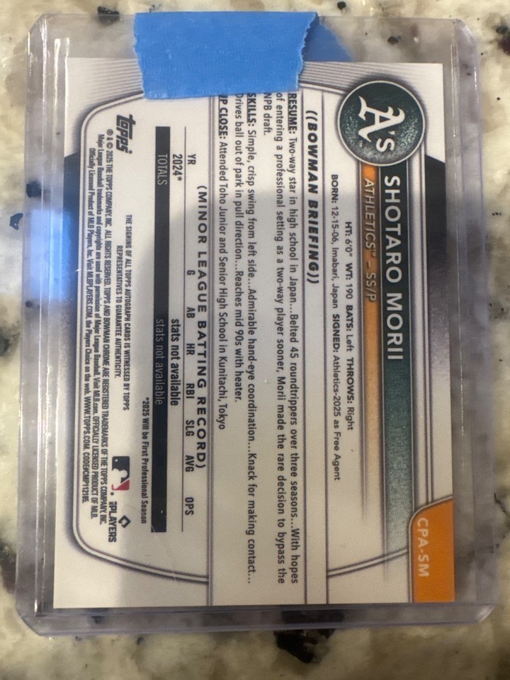 Shotaro Morii 2025 Bowman Chrome 1st Bowman Blue Lava Auto 098/150 | eBay