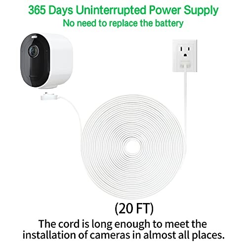 2Pack 20FT Power Adapter and Magnetic Charging Cable for Arlo Pro 3/Pro ...