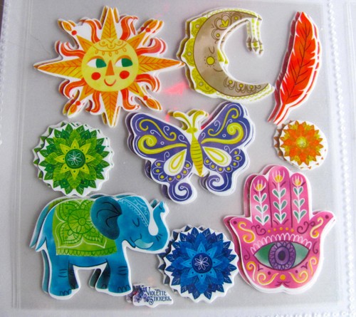 Elephant Sun Butterfly Moon Feather Mandala Violette Sticker Sheet | eBay