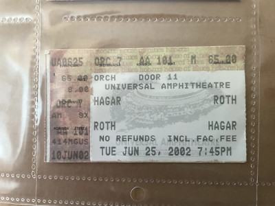 Sammy Hagar David Lee Roth TICKET STUB June 25 2002 SAM & DAVE SHOW | eBay