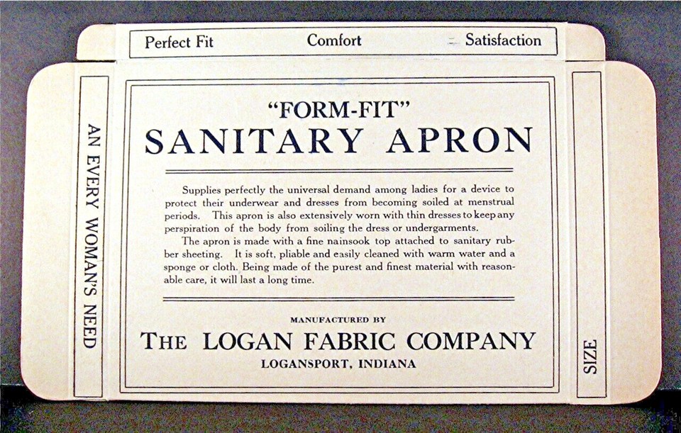 Early Form Fit Sanitary Apron Box Logan Fabric Co Logansport Ind Old ...