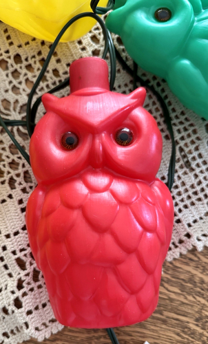 VTG OWL BLOW MOLD STRING LIGHTS YARD DECOR LANTERN CAMPER PATIO PARTY ...