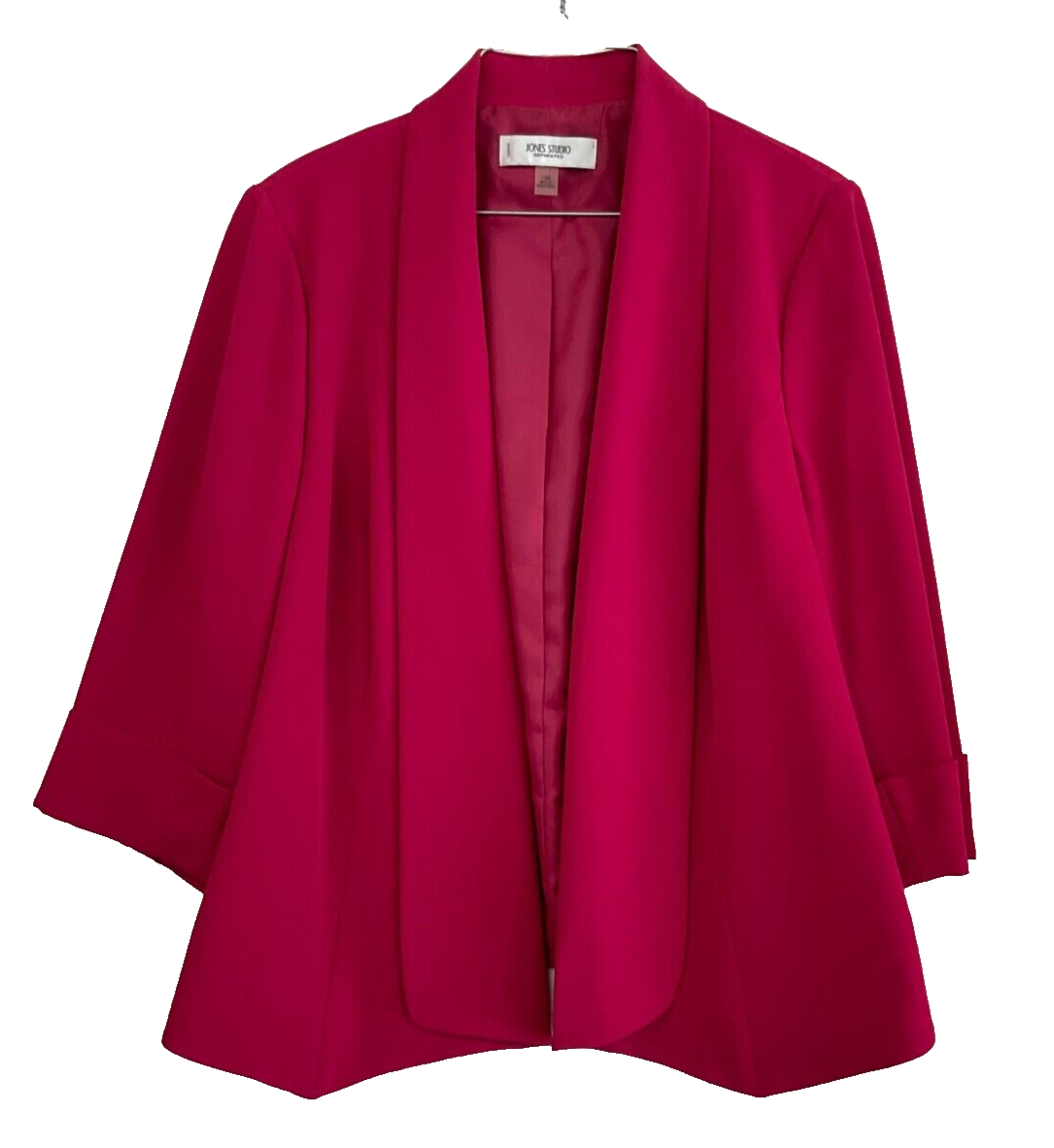 JONES STUDIO SEPARATES MAGENTA JACKET W/FRONT LAPEL & 3/4 CUFFED SLEEVE ...