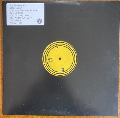 The High Keys A Little Too Heavy Third Man Sundazed Test Pressing VG++ ...