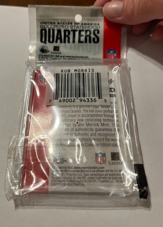 USA Colorized Statehood NFL Quarter NEW Rob Morris Position MLB # 94 ...