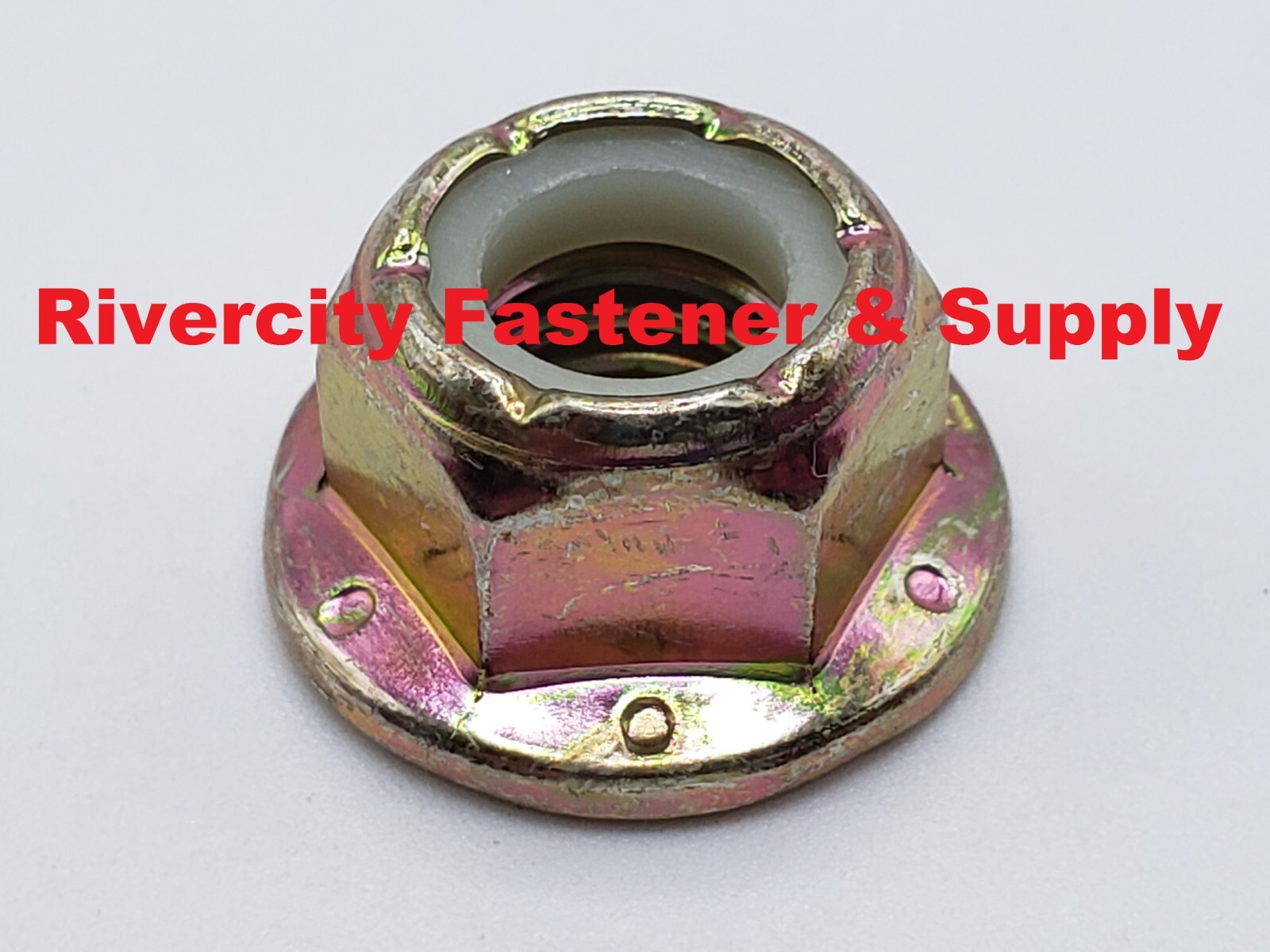 3/8-16 Grade 8 Nylon Insert Flange Lock Nuts 3/8 x 16 Flanged Stop Nut ...