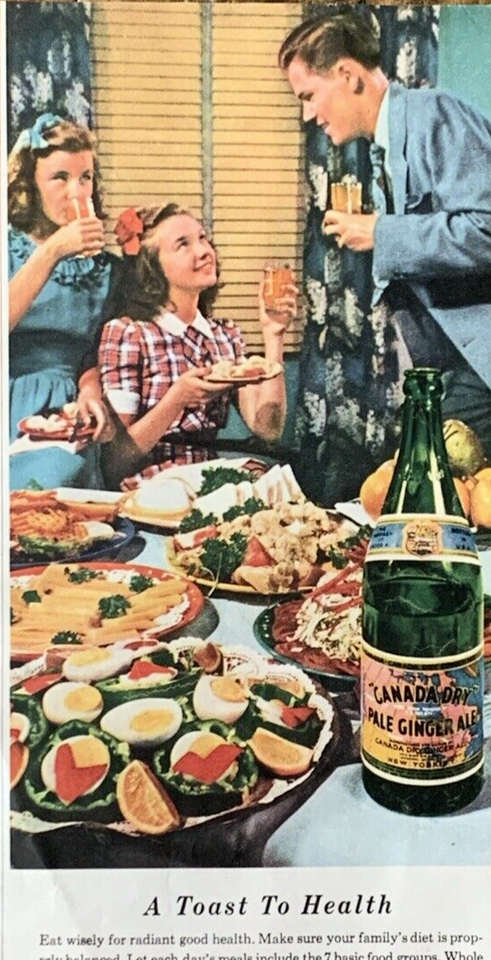 Canada Dry Champagne Ginger Ale WII Vintage Print Ad 1945 #0418 | eBay
