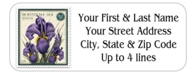150 Iris Flowers Postage Stamp Mailing Return Address Labels ...