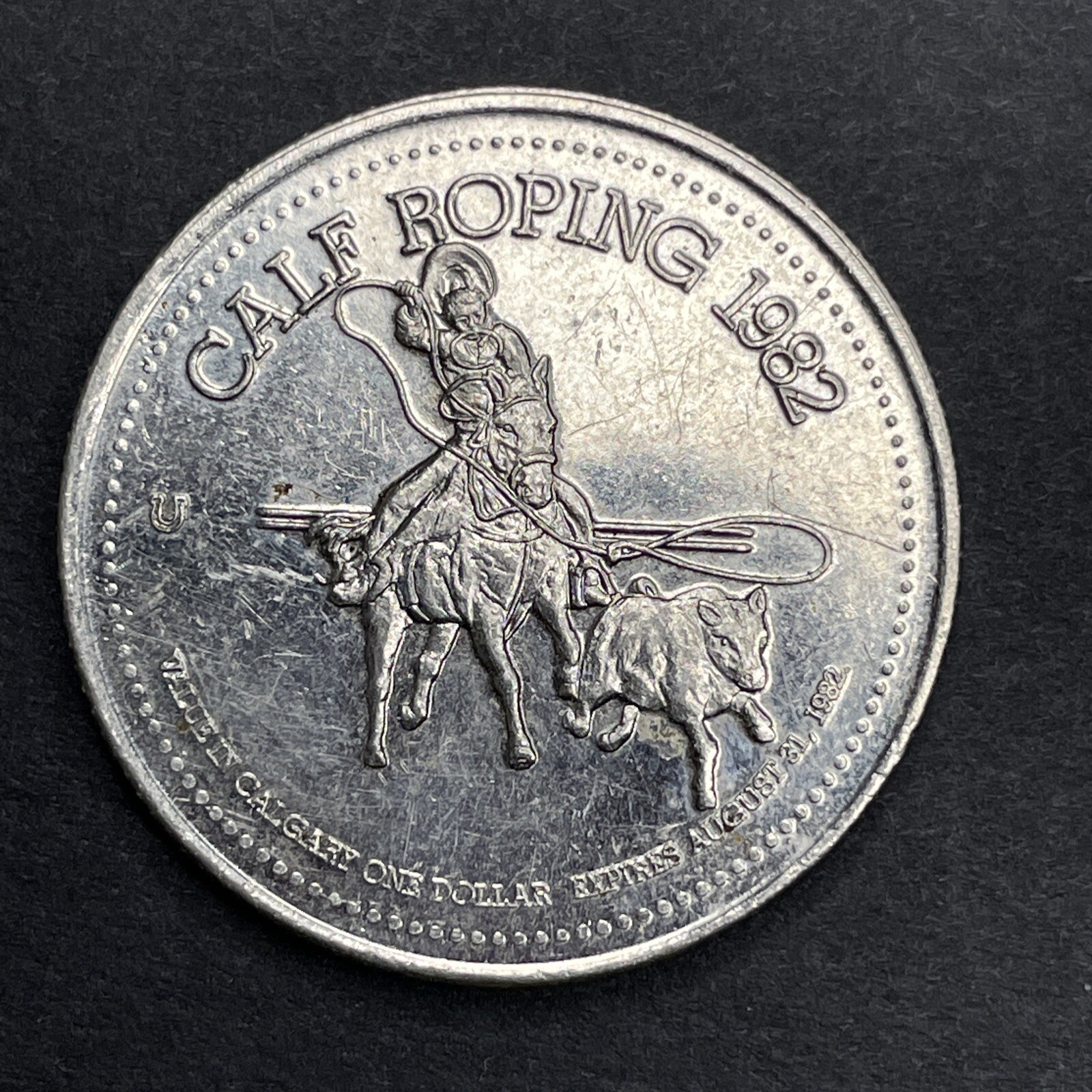 Calf Roping 1982 Pete Knight Calgary Stampede Dollar Rodeo Trade Dollar ...