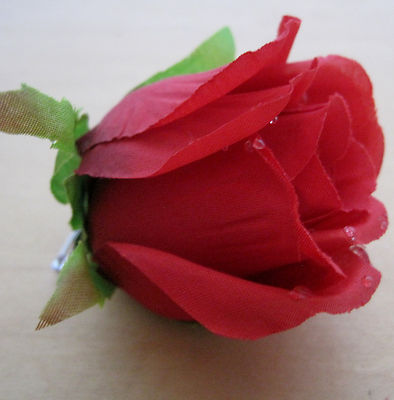 3" Red Dewdrop Rose Silk Flower Brooch Pin, Wedding,Prom,Dance, Bridal ...