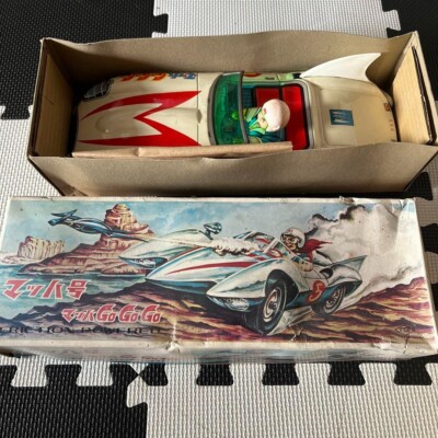 AOSHIN Tin Toy Car Mach Go Go Go rare Vintage toys 37cm Used w/Box | eBay
