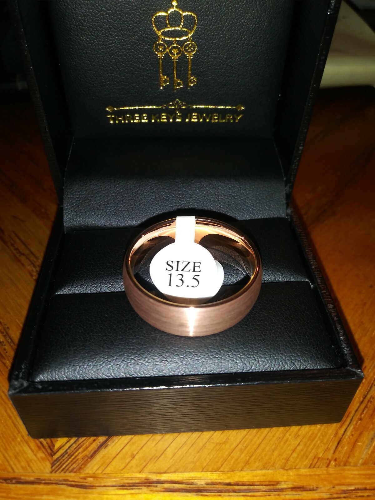 Three Keys Jewelry Fashion Jewelry Mens Band Size 13.5 Gold Tungstun or ...