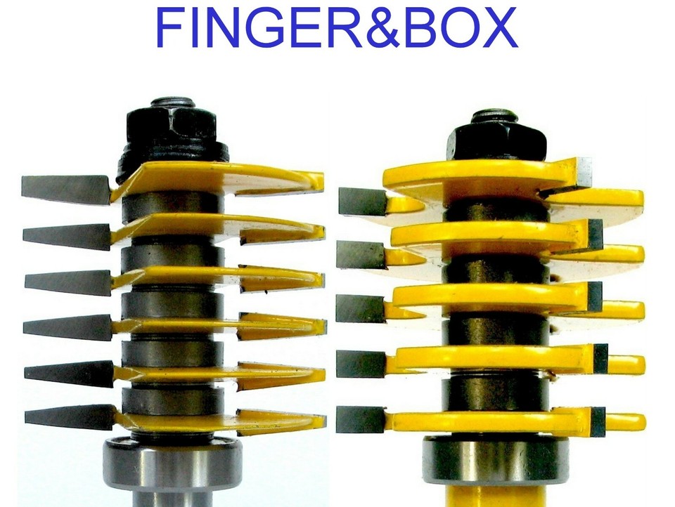 2pc 1/2"SH Adjustable Box & Finger Joint Router Bit Set S | eBay