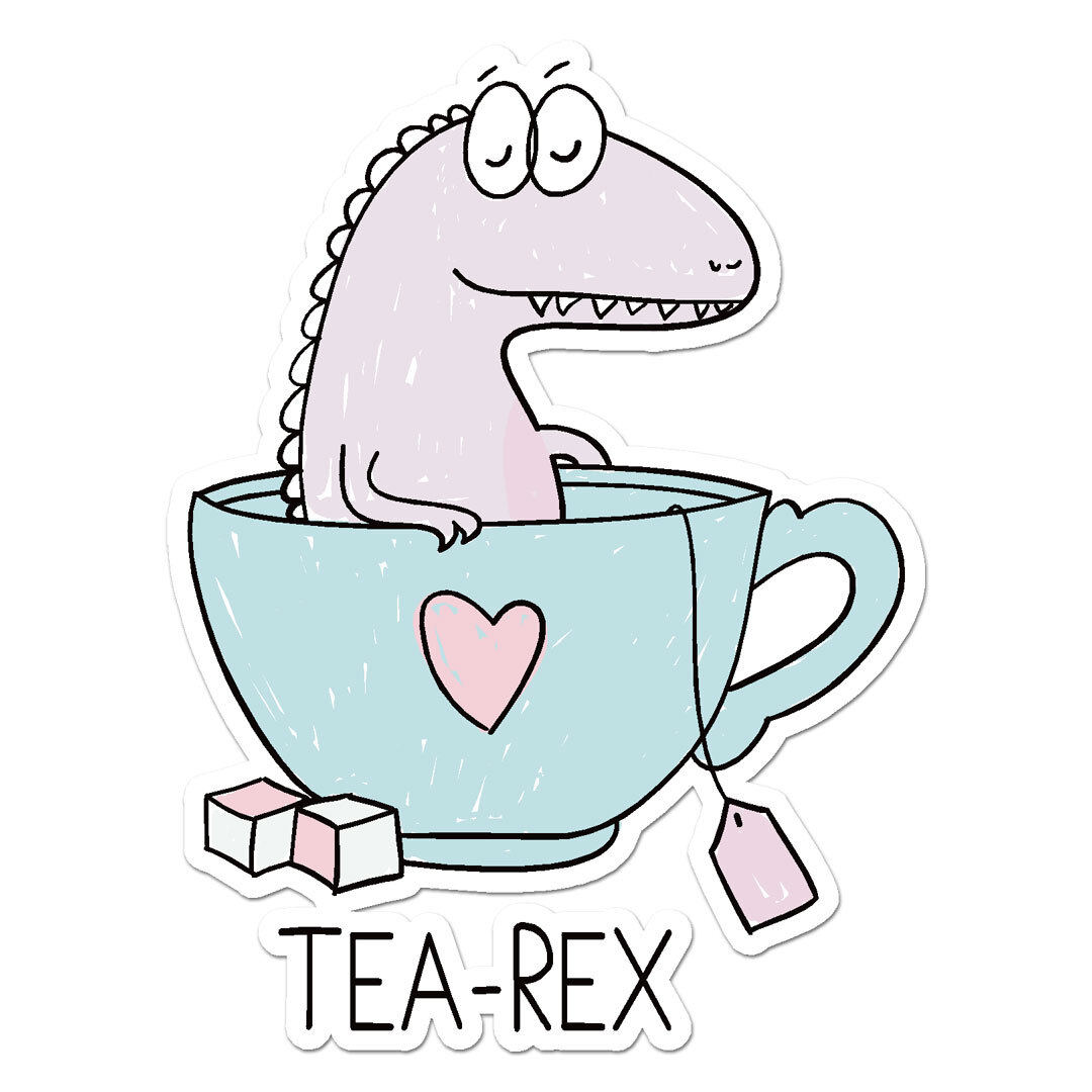 T-Rex Tea Rex - Vinyl Decal Sticker - ebn7694 | eBay