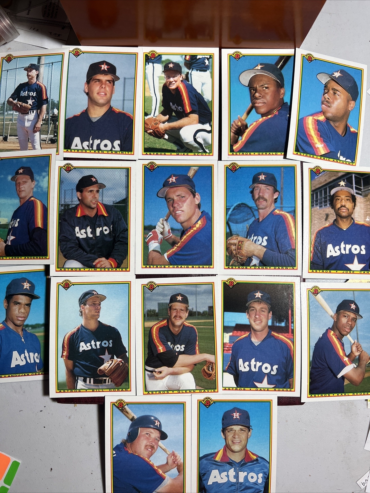 17 Diff. 1990 Houston Astros Cards Incl. Scott, Biggio, & G. Davis. F/S! BC103 | eBay