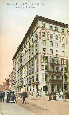 Worthy Hotel Springfield Postcard Worthington Street Massachusetts ...