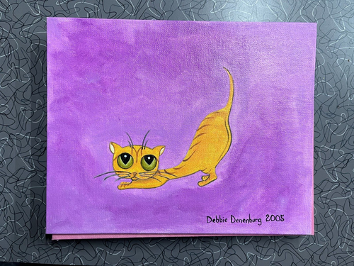 Rescue Cat Original Oil Painting - Feline Portrait by Artist Debbie ...