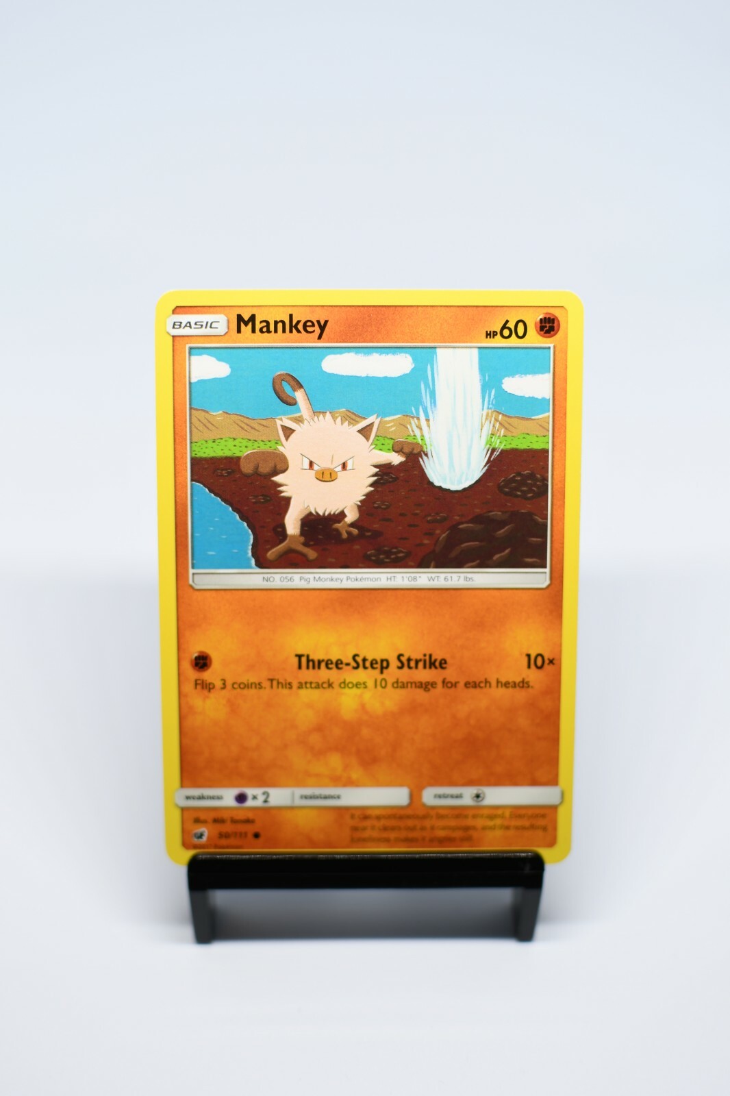POKEMON - MANKEY 50/111 COMMON CARD - SUN & MOON CRIMSON INVASION - M ...