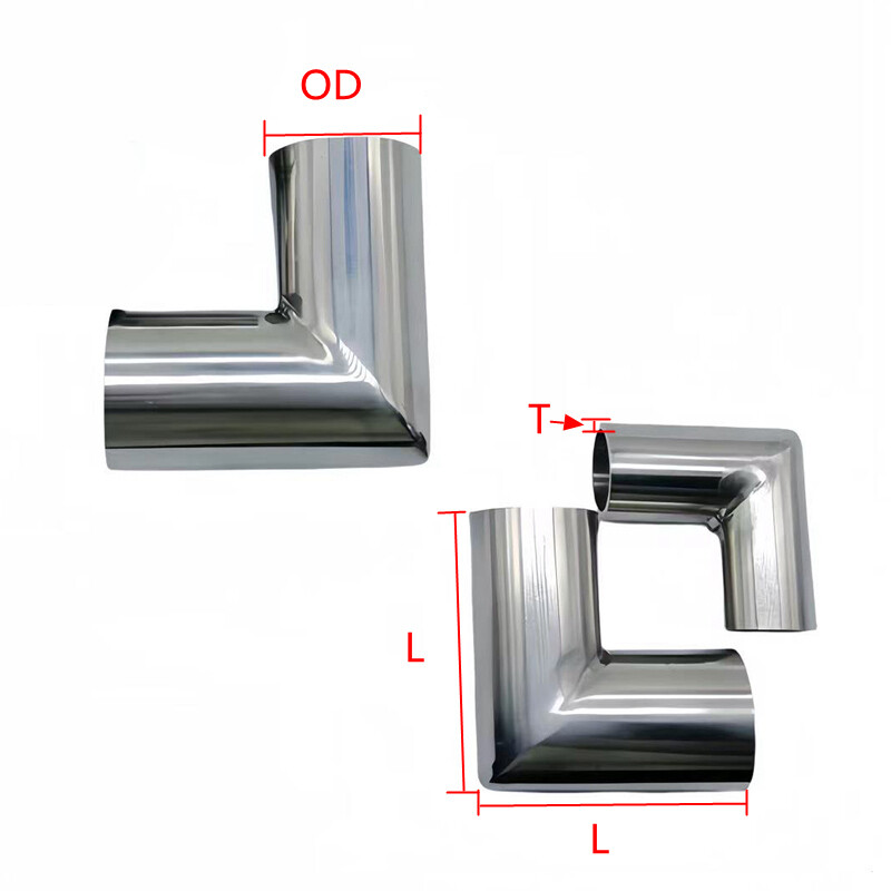 90 Degree 304 Stainless Steel Elbow Pipe Right Angle Exhaust Tube ...