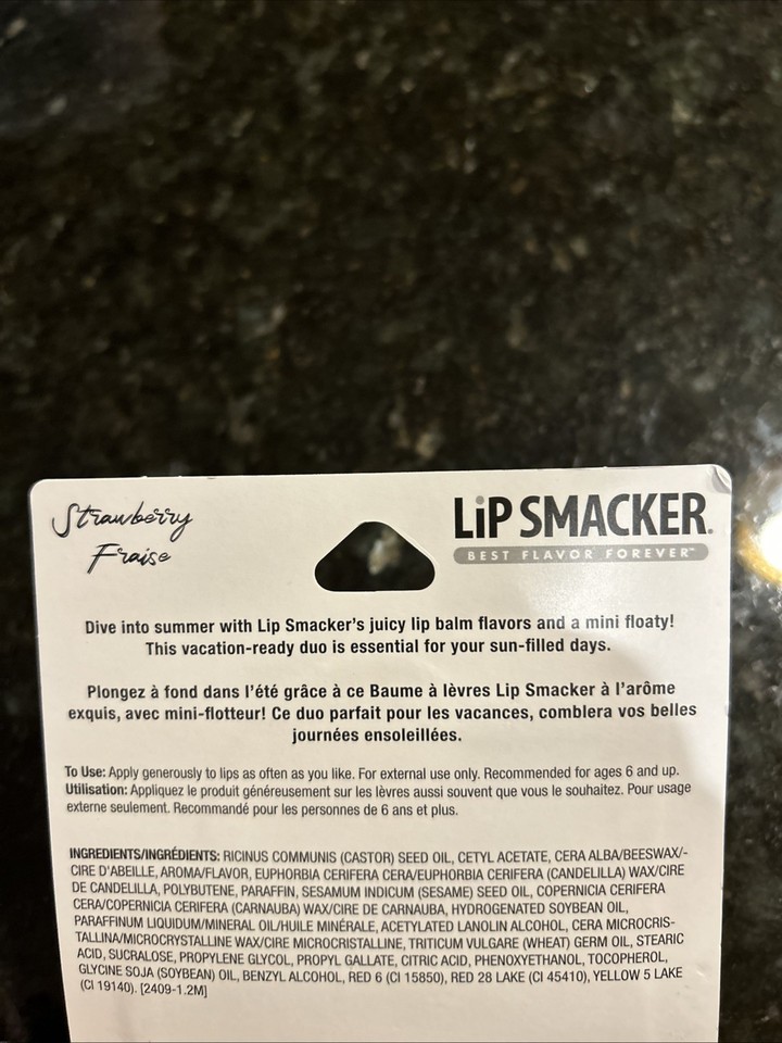 Lip Smacker Strawberry Lip Balm w/ Mini Floaty Keychain - Summer Travel ...