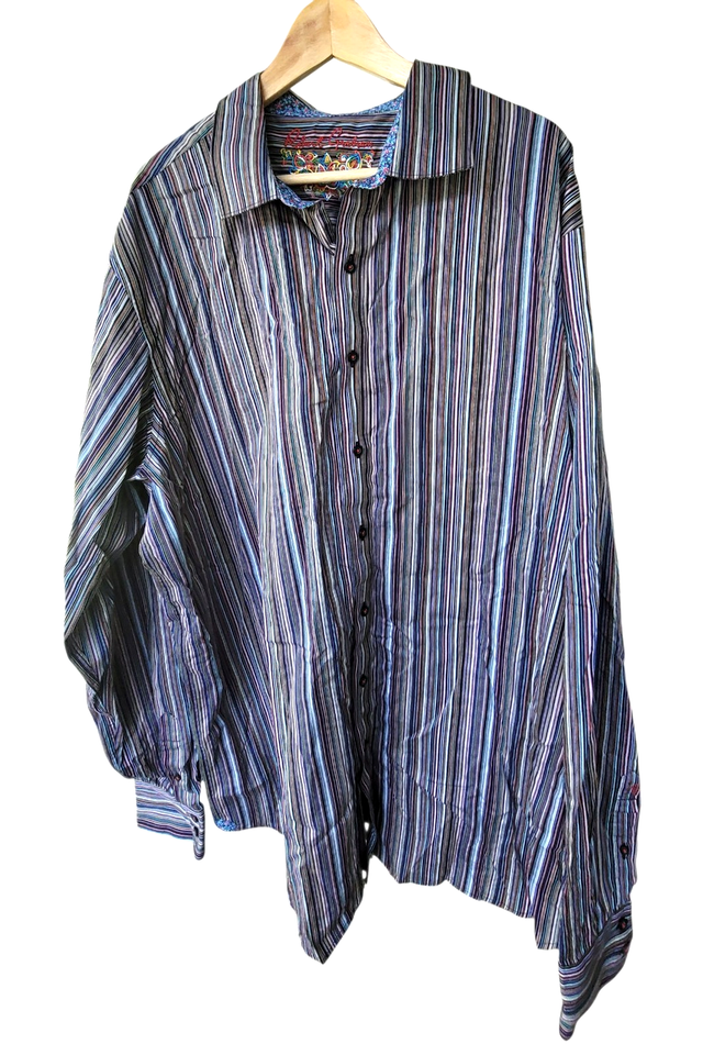Men’s Robert Graham Rainbow Flip Cuff Shirt Sz 2XL Tall Excellent ...