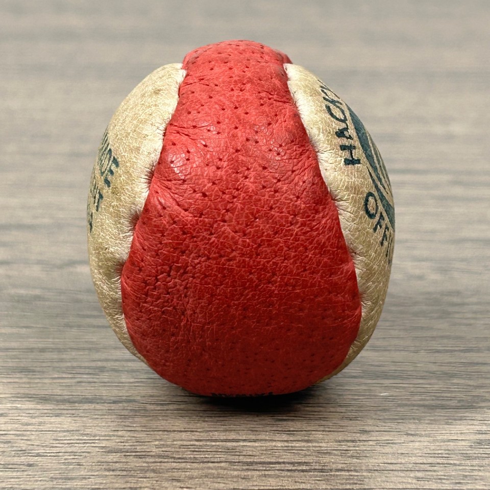 Vintage Hacky Sack Official Footbag Leather 2 Panel Red & White Hand ...