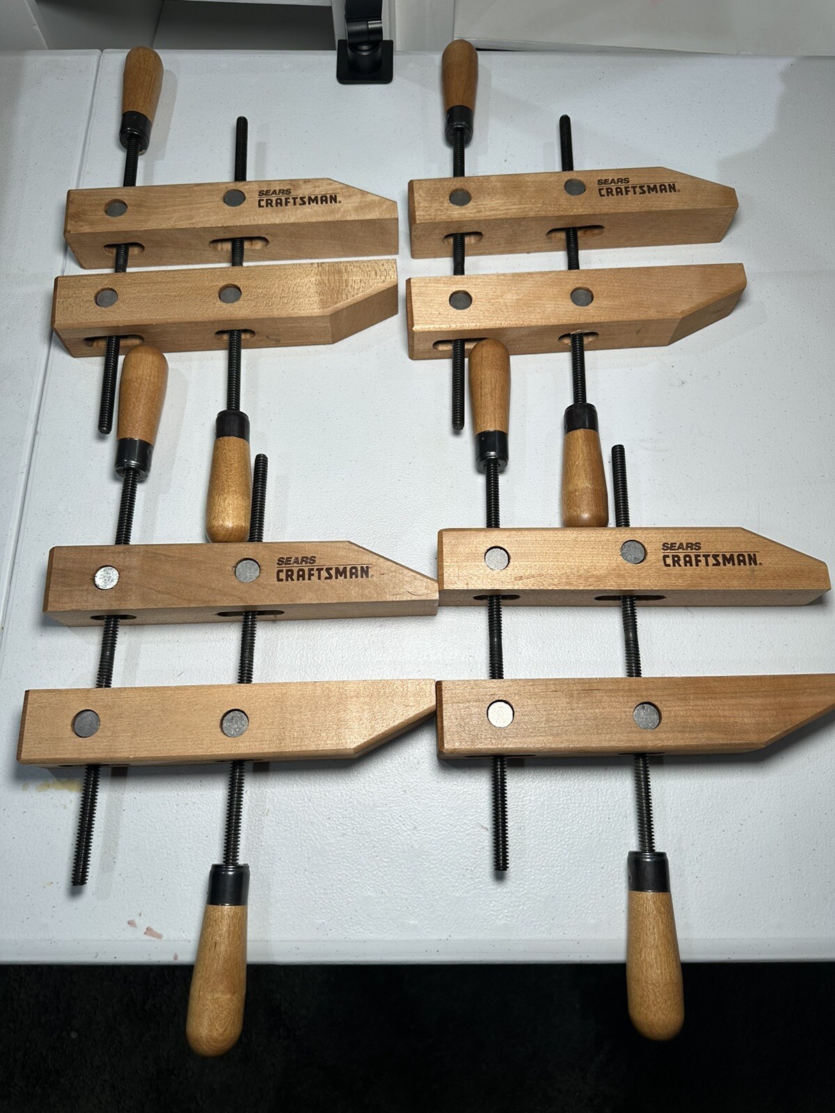 New 🔥 4ea Sears Craftsman Wooden Clamp Set. 10”x1-5/8” Excellent ...