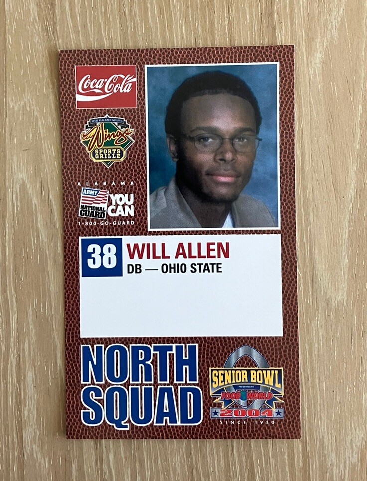 WILL ALLEN OHIO STATE COLLEGE 2004 SENIOR BOWL CARD | eBay