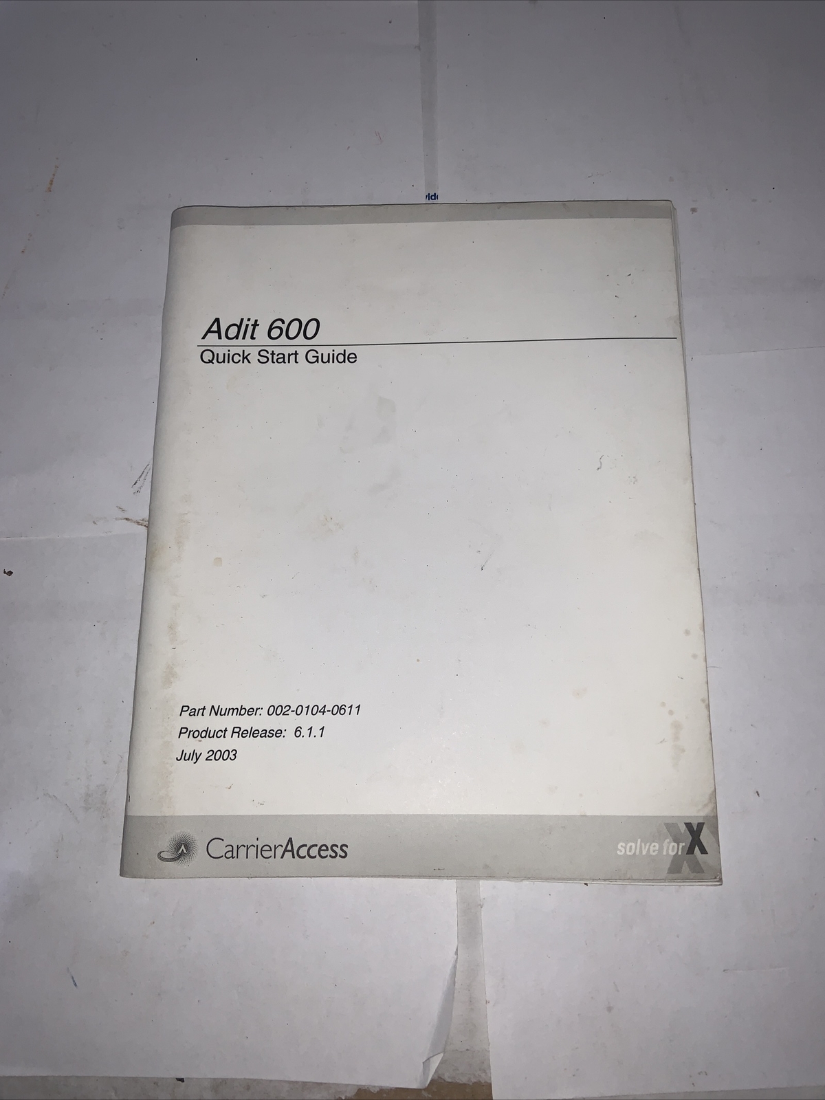 carrier access adit 600 Original quick start guide | eBay
