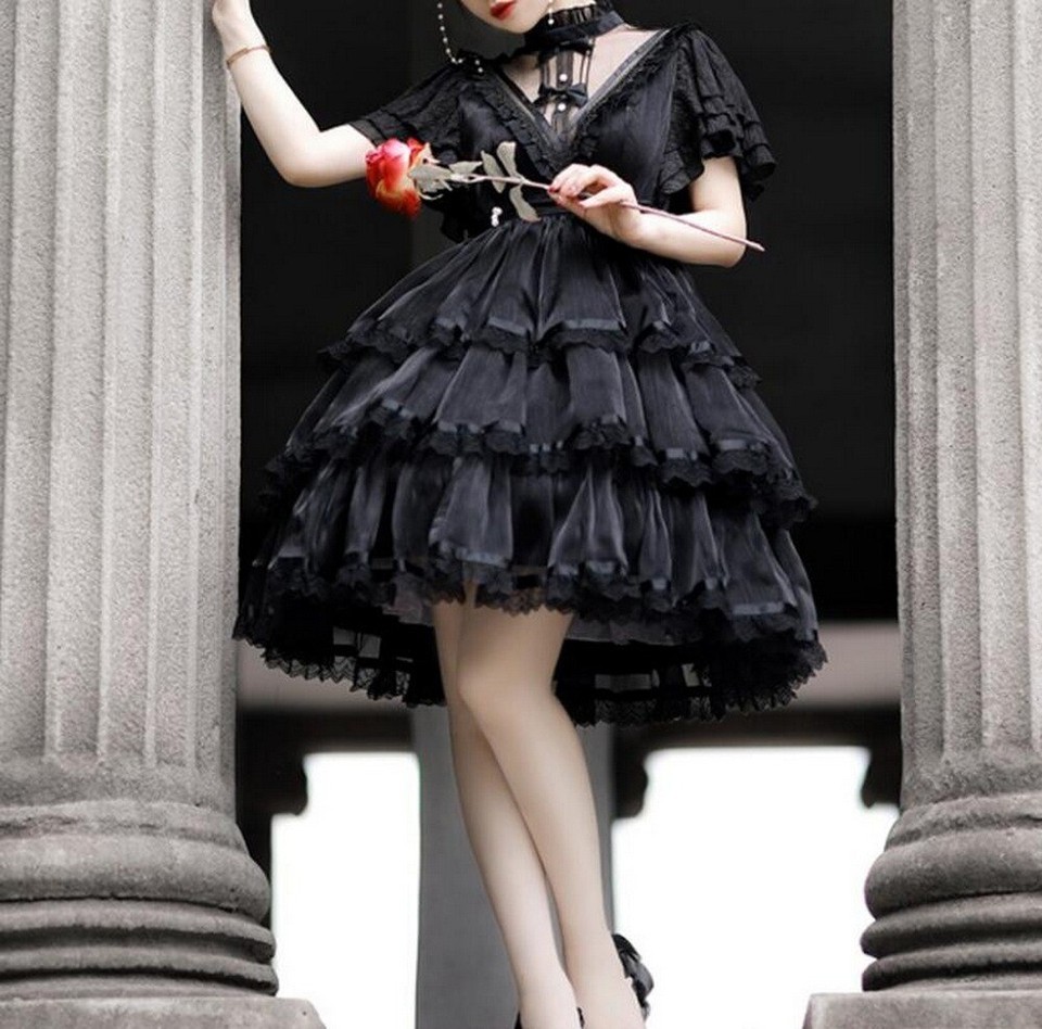 Custom Made To Order Women Gothic Lolita Victorian Ruffle Dress Plus 1X ...