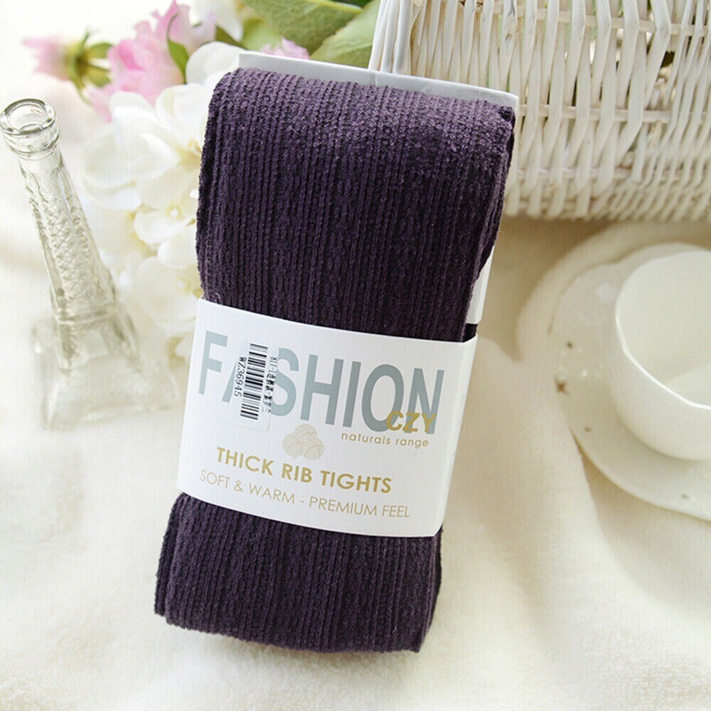 Yarn Knitted Tights Woolen Pantyhose Fashion Winter Stretch Stockings ...
