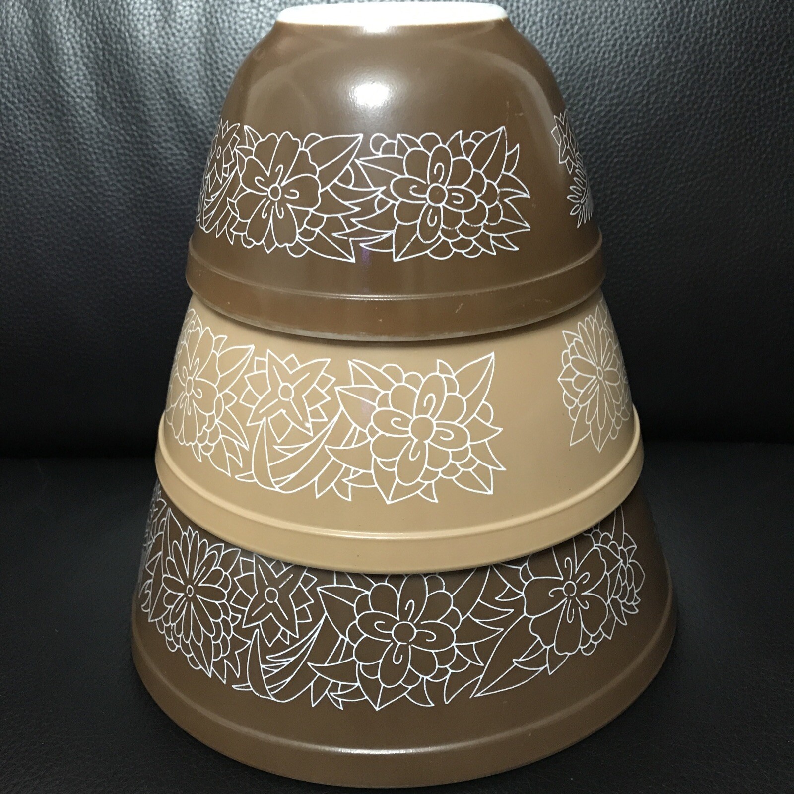 Vintage Pyrex Woodland Pattern Set of 3 Mixing Nesting Bowls #401 #402 ...