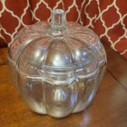 Clear Glass Pumpkin 7" - Cookie or Candy Jar - Halloween Fall Autumn ...